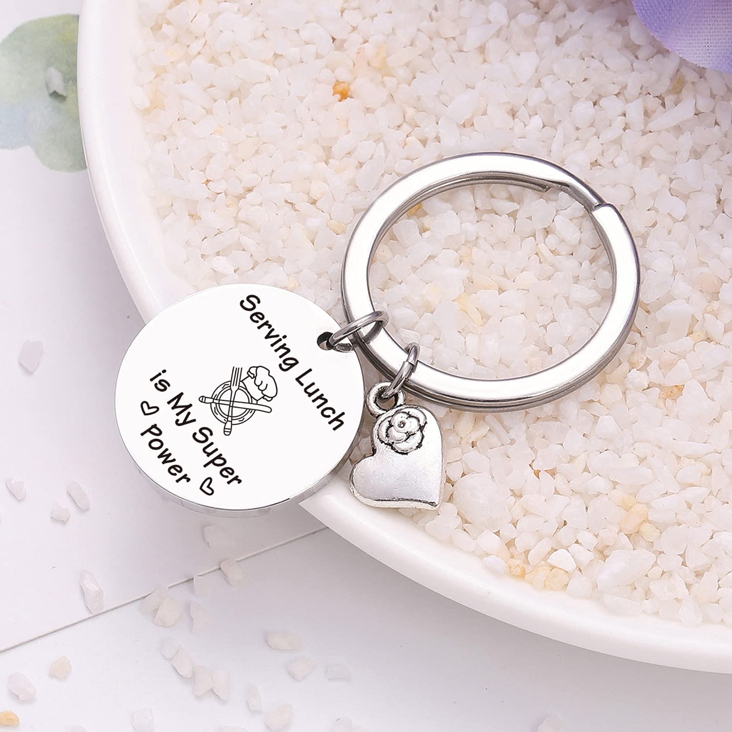 NOTHERS RSZOTW Lunch Lady Day Keychain School Lunch Lady Keychain Cafeteria Staff Jewelry Lunch Lady Jewelry Cafeteria Staff Gift Lunch Server Keychain