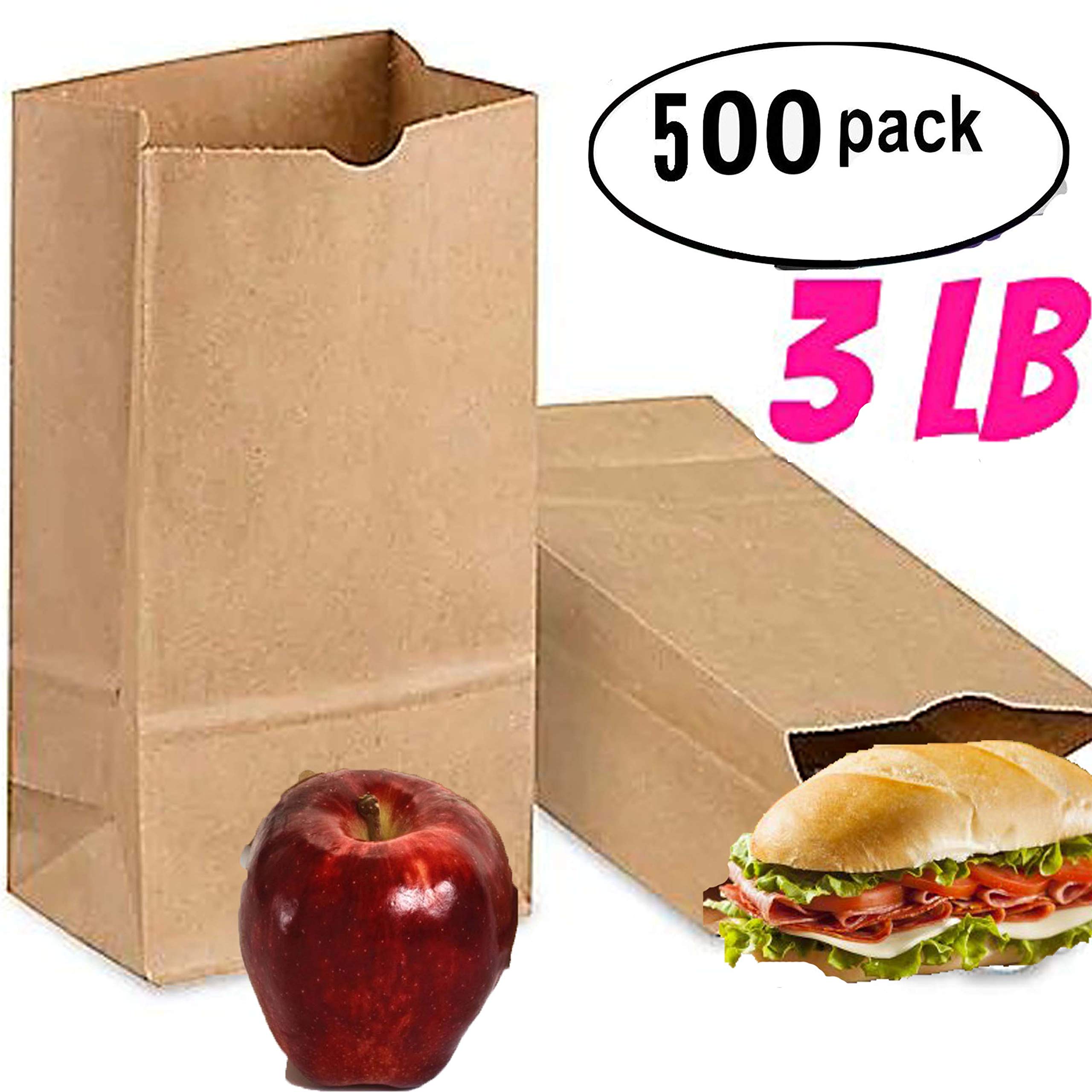 3 pound lunch bags 500 brown paper lunch bags 3 lb brown paper sacks lunch sandwich brown paper bags 3 Pound Lunch Bags, Party Bags Pack of 500 brown lunch bags bulk brown