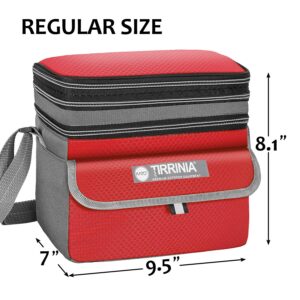 Tirrinia Insulated Lunch Bag for Women Men, Leakproof Expandable Reusable Lunch Box for Adult, Lunch Cooler Tote for Office Work, Red