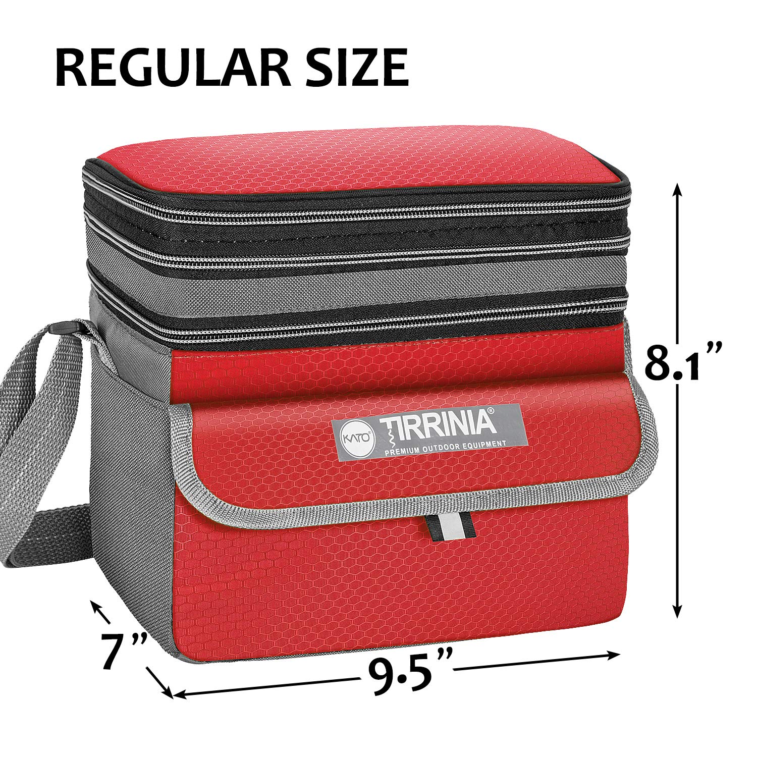 Tirrinia Insulated Lunch Bag for Women Men, Leakproof Expandable Reusable Lunch Box for Adult, Lunch Cooler Tote for Office Work, Red