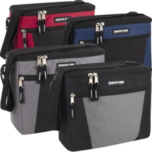 Fridge Pak Insulated Adult Lunch Box & 12 Can Large Capacity Can Cooler Bag (Black/Grey)