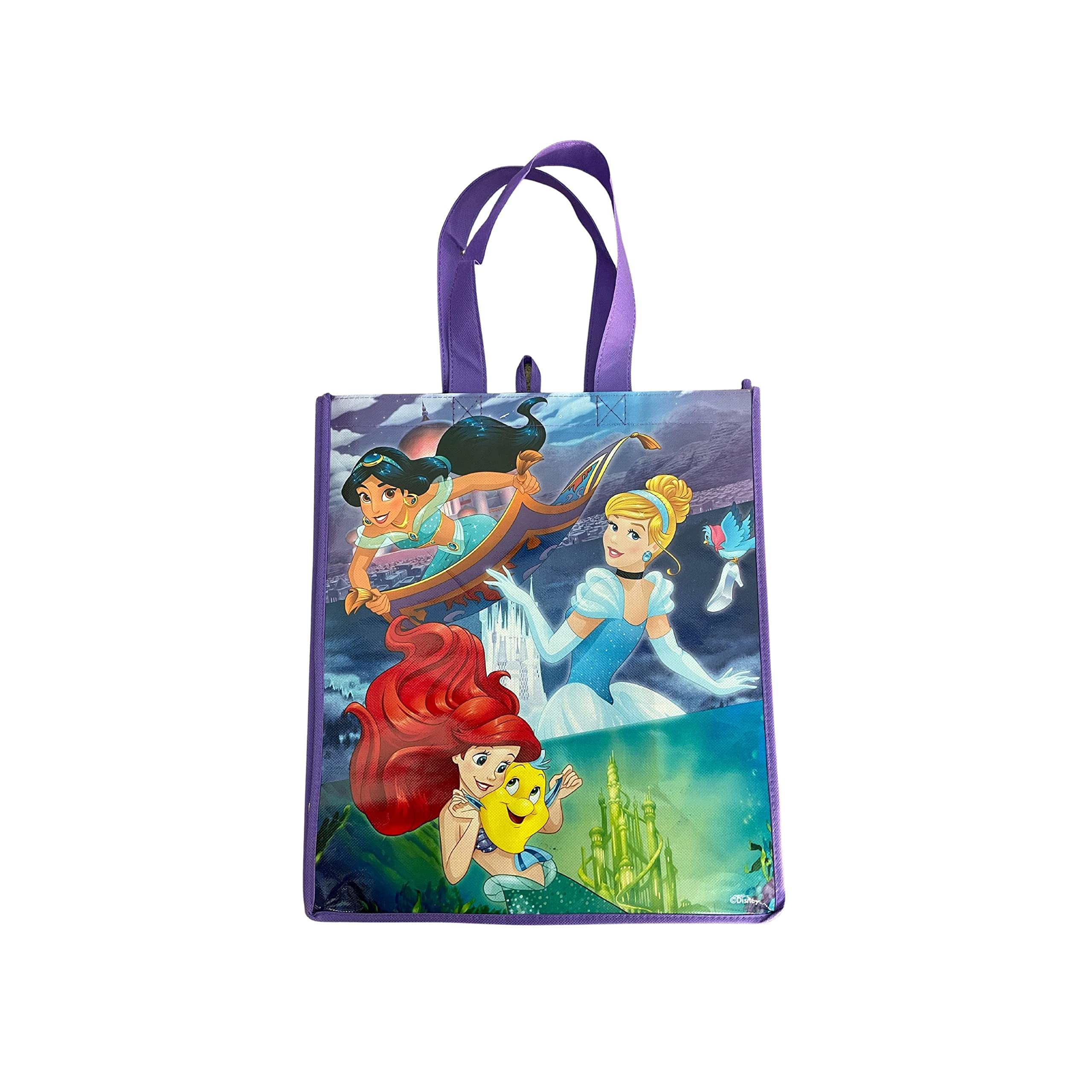 Legacy Licensing Partners Disney's Princesses Ariel, Jasmine, Cinderella, Aurora and Belle Large Reusable Tote Bag