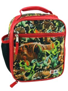 lego jurassic world dinosaurs boys soft insulated school lunch box (one size, lego jurassic)