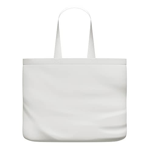 Bagz Club Canvas Tote Bag with 52 Iron on Letters for Customization White