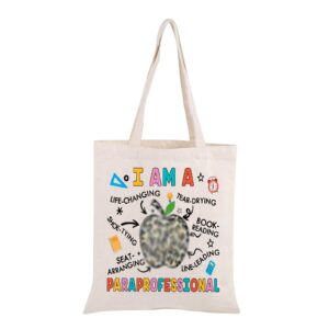 pwhaoo paraprofessional tote bag i am life changing tote bag paraprofessional gifts special education gift (life-changing tote)