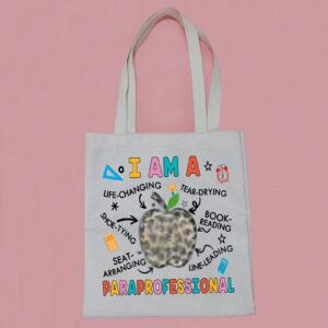 PWHAOO Paraprofessional Tote Bag I Am Life Changing Tote Bag Paraprofessional Gifts Special Education Gift (LIFE-CHANGING TOTE)