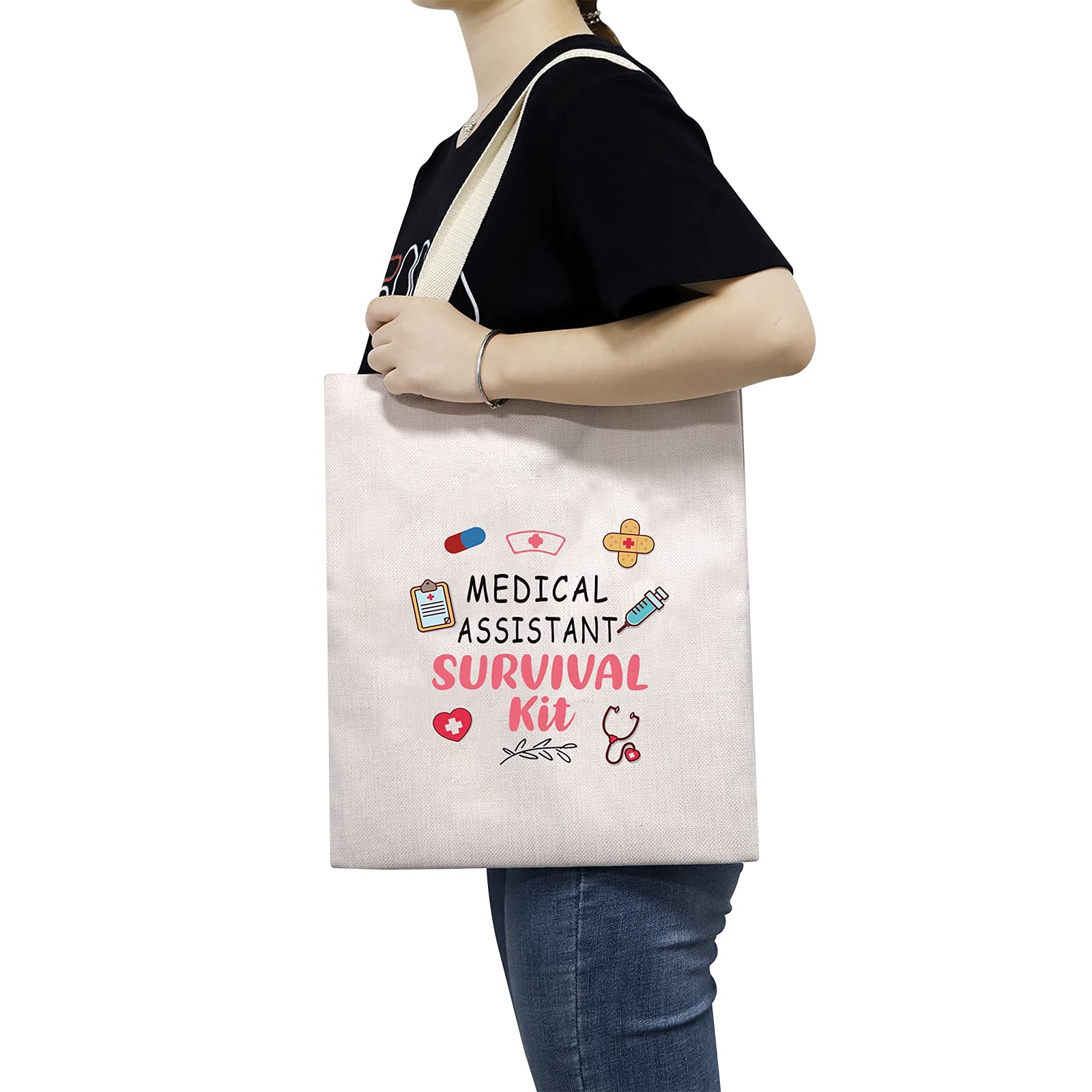 TSOTMO Nurse Gift Doctor Assistant Gift Medical Assistant survival kit canvas tote bags Gift Medical Assistant Graduation Retirement canvas tote bags Gift Medical Gift (Medical canvas)