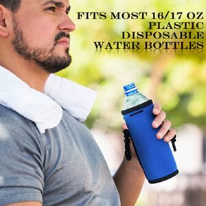 Neoprene Water Bottle Sleeves Insulators Beverage Bottle Can Sleeves 17 18 oz Water Bottle Sleeve Non Slip Drawstring Bottle Sleeves Coolers Holder Neoprene Bottle Coolier Sleeves (6 Pieces)