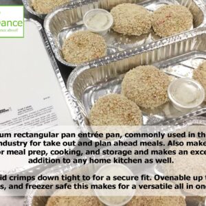 KitchenDance Disposable Aluminum 3 Lb Oblong Food Storage Pans with Board Lids - 48 Ounces Non-Stick Pans for Restaurants, Caterers - Baking Pan Perfect for Cooking, Preparing Food, 110L, 100 Count