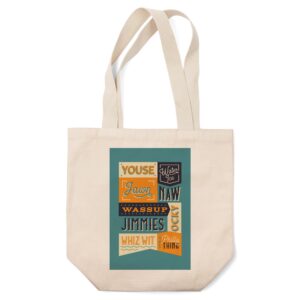 lantern press philadelphia, pennsylvania, local lingo collection, let's get some water ice, contour (100% cotton canvas reusable tote bag)