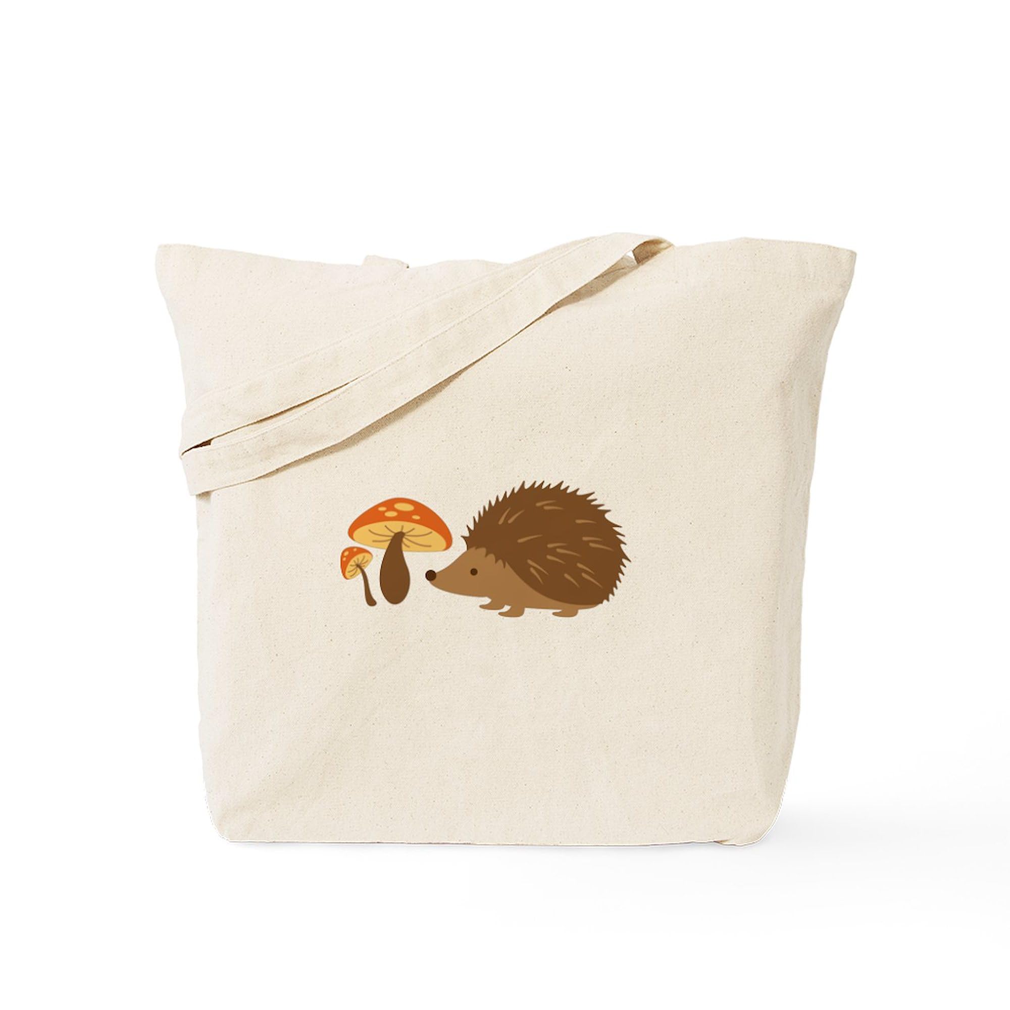 CafePress Hedgehog With Mushrooms Tote Bag Canvas Tote Shopping Bag