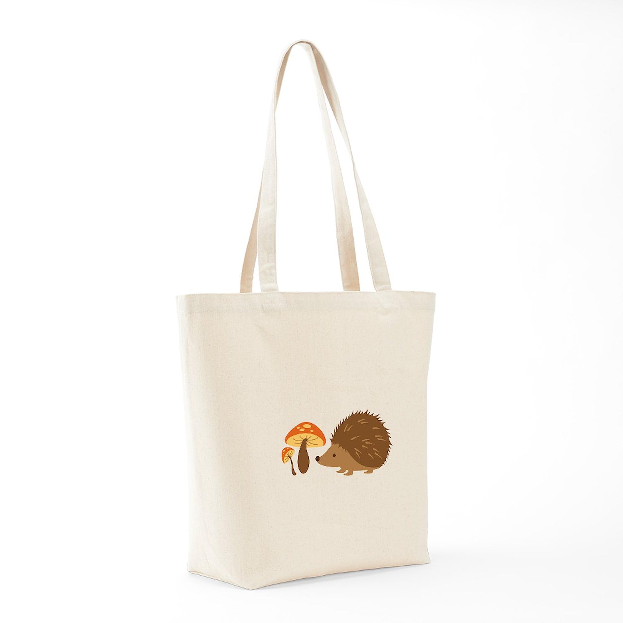 CafePress Hedgehog With Mushrooms Tote Bag Canvas Tote Shopping Bag