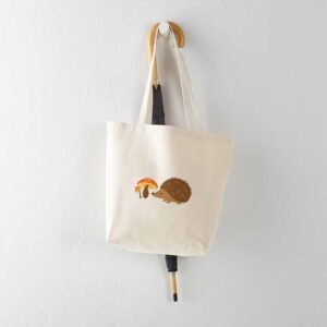 CafePress Hedgehog With Mushrooms Tote Bag Canvas Tote Shopping Bag