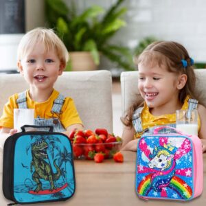 gxtvo Lunch Box for Boys, Dinosaur Insulated Bag, Dino Kids Portable Thermal Organizer