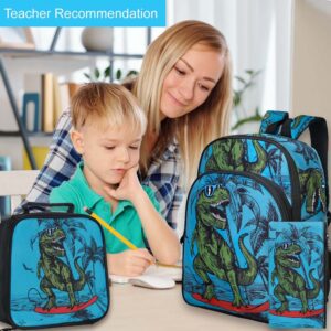 gxtvo Lunch Box for Boys, Dinosaur Insulated Bag, Dino Kids Portable Thermal Organizer