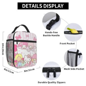 Cute Anime Lunch Bag for Girls and Women Kawaii Insulated Lunch Tote Bag for Adult Outdoor Travel Work