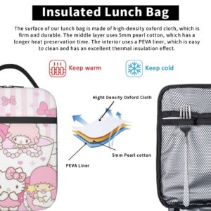 Cute Anime Lunch Bag for Girls and Women Kawaii Insulated Lunch Tote Bag for Adult Outdoor Travel Work