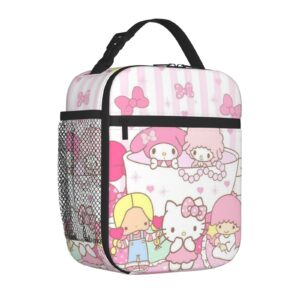 Cute Anime Lunch Bag for Girls and Women Kawaii Insulated Lunch Tote Bag for Adult Outdoor Travel Work