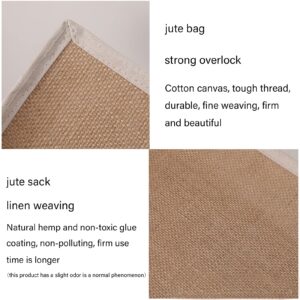 MEIANJU Jute Tote Bag Natural Reusable Jute Tote Bag with Handles Gift Bag Wedding Party Shopping Bridesmaid Favors Blank Burlap Bag Embroidery DIY Art Crafts Print Decoration 12.5"x8.6"x5.8"Pack of6