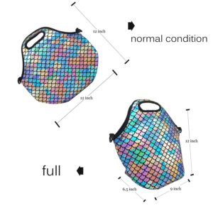 YOUDA Insulated Lunch Bag Neoprene Shoulder Lunch Tote Boxes Bags for Women Men Work Office Outdoor Picnic Travel (Colorful)