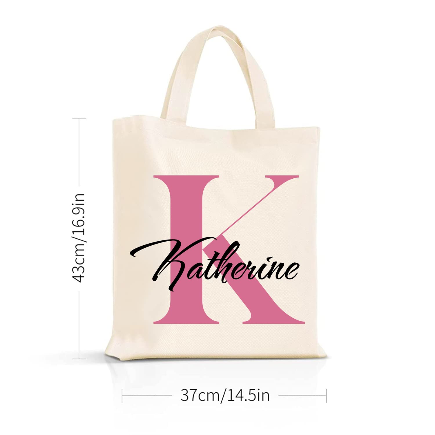 Easycosy Personalized Initial Tote Bag for Women Custom Canvas Bag Gift for Wedding Birthday Customized Shoulder Bag