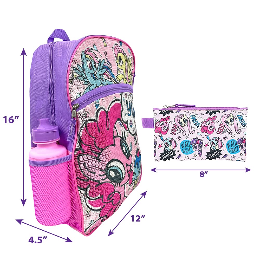 RALME My Little Pony Purple Sequin Back to School Essentials Set for Girls