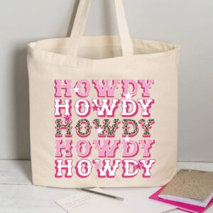 TOBGB Howdy Gift Howdy Inspired Tote Bag Howdy Western Gifts Western Country Southern Cowgirl Gifts Western Tote Bag (Howdy Tote)