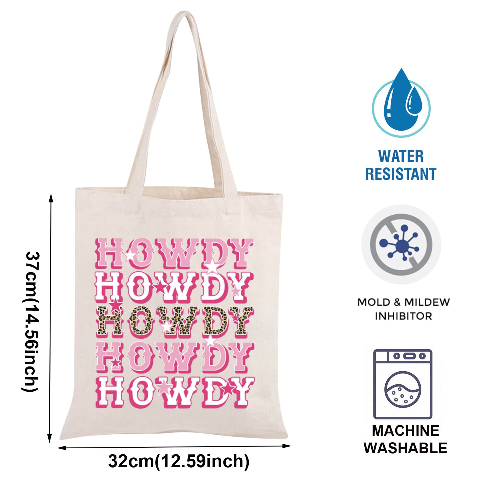 TOBGB Howdy Gift Howdy Inspired Tote Bag Howdy Western Gifts Western Country Southern Cowgirl Gifts Western Tote Bag (Howdy Tote)