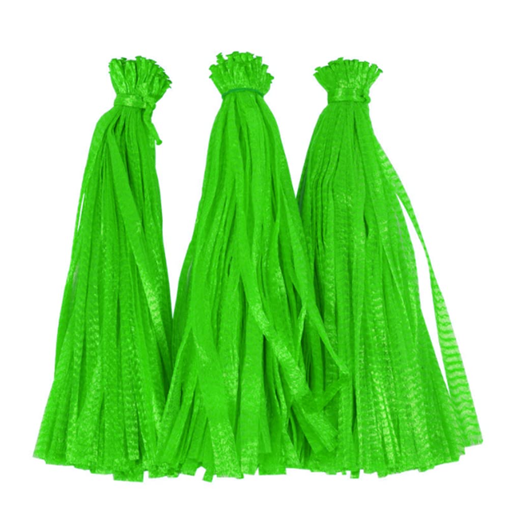 100Pcs 20" Green Reusable Nylon Mesh net Produce Grocery Toys Fruits Vegetables Seafood Storage Poly Storage Bags (20 Inches, Green)