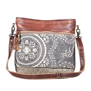 myra bags vogue canvas, leather & rug shoulder bag s-1893