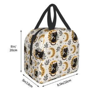 DADABULIU Lunch Bag Cat Boho Magic Moon Witchy Insulated Lunch Box Cooler Tote for Adults Kid Girl Boy Work Office School Picnic Beach Reusable Lunchbox Over 3 Years Old…