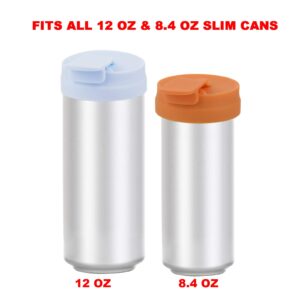 Silicone Slim Can Lids Beverage Can Cover Protector for Slim Can, Tall Skinny Can Beer Bottle, Soda, Energy Drink