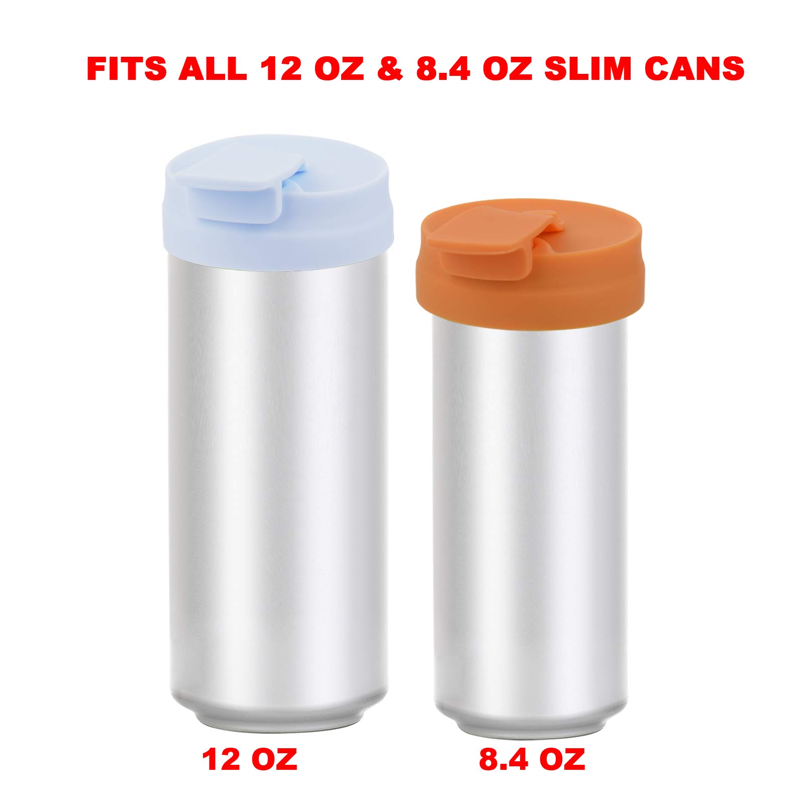 Silicone Slim Can Lids Beverage Can Cover Protector for Slim Can, Tall Skinny Can Beer Bottle, Soda, Energy Drink