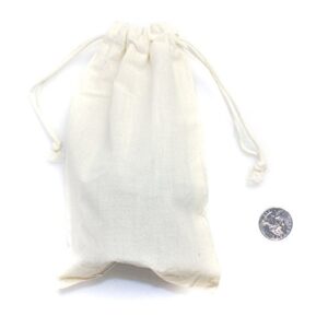 Knitial 5"x8" Natural Cotton Muslin Drawstring Bags Multipurpose 25 Bag Pack