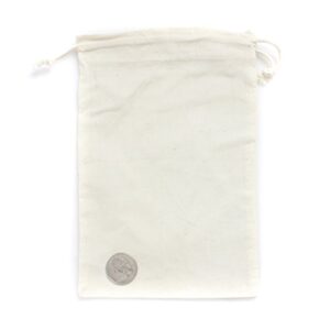 Knitial 5"x8" Natural Cotton Muslin Drawstring Bags Multipurpose 25 Bag Pack