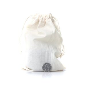 Knitial 5"x8" Natural Cotton Muslin Drawstring Bags Multipurpose 25 Bag Pack