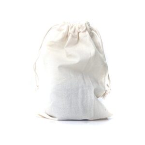 Knitial 5"x8" Natural Cotton Muslin Drawstring Bags Multipurpose 25 Bag Pack