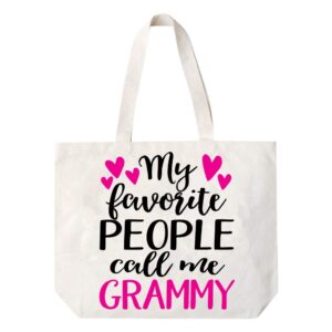 cocovici grammy tote bag | my favorite people call me grammy | grandma gifts | grammy gifts | grammy christmas gift | christmas gift from grandkids (my favorite people call me grammy pink/black font)