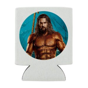 Aquaman Movie Jason Mamoa Full Costume Can Cooler - Drink Sleeve Hugger Collapsible Insulator - Beverage Insulated Holder