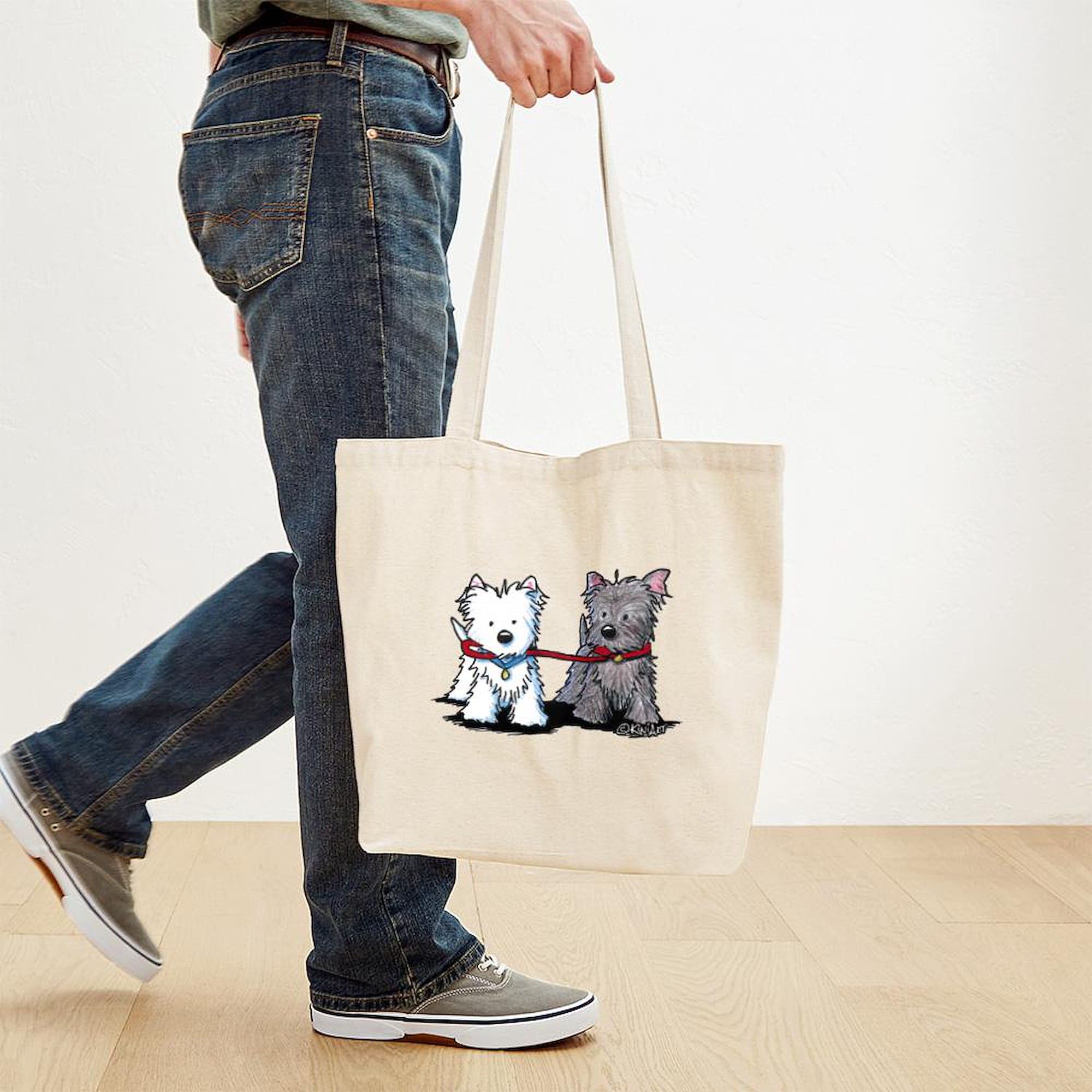 CafePress Terrier Walking Buddies Tote Bag Canvas Tote Shopping Bag