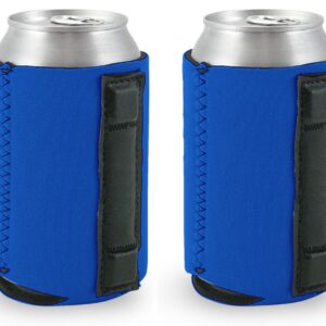 Magnetic Neoprene Collapsible Can Coolie (2 Pack Royal Blue)