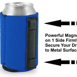 Magnetic Neoprene Collapsible Can Coolie (2 Pack Royal Blue)