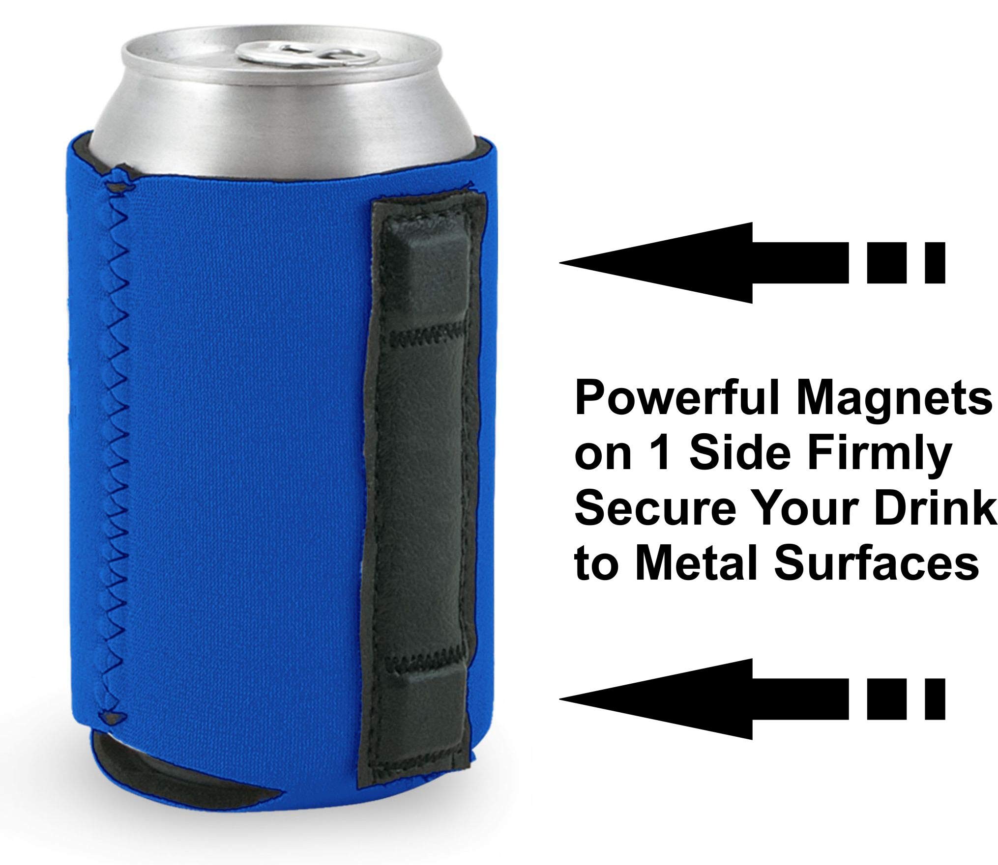 Magnetic Neoprene Collapsible Can Coolie (2 Pack Royal Blue)