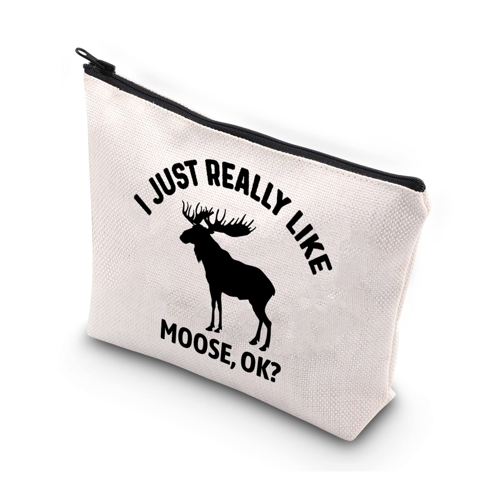 BDPWSS Moose Makeup Bag Moose Lover Gift I Just Really Like Moose OK Funny Moose Themed Gift (really like moose)