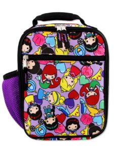 disney princess emoji girl's soft insulated school lunch box (one size, purple)