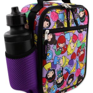 Disney Princess Emoji Girl's Soft Insulated School Lunch Box (One Size, Purple)