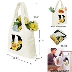 SANCABA Monogrammed Gifts for Women,Initial Tote Bag,Gift for Teacher Bridesmaid Friendship Wife,Floral Bag,Trendy Bags