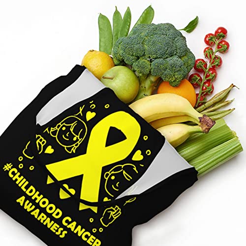 Childhood Cancer Awareness Canvas Shoulder Tote Bags Reusable Handbags Shopping Bag For Daily Women Or Men