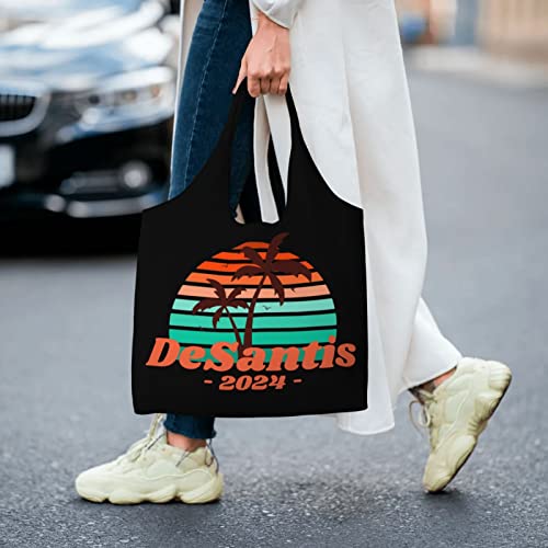 Desantis 2024 Canvas Shoulder Tote Bags Reusable Handbags Shopping Bag For Daily Women Or Men