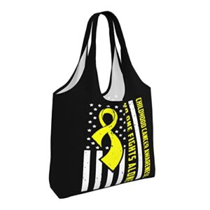 Childhood Cancer Awareness Canvas Shoulder Tote Bags Reusable Handbags Shopping Bag For Daily Women Or Men